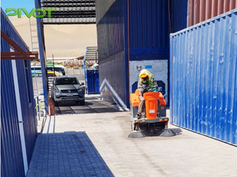 Small ride on sweeper for Europen Customer | Pivot Machinery